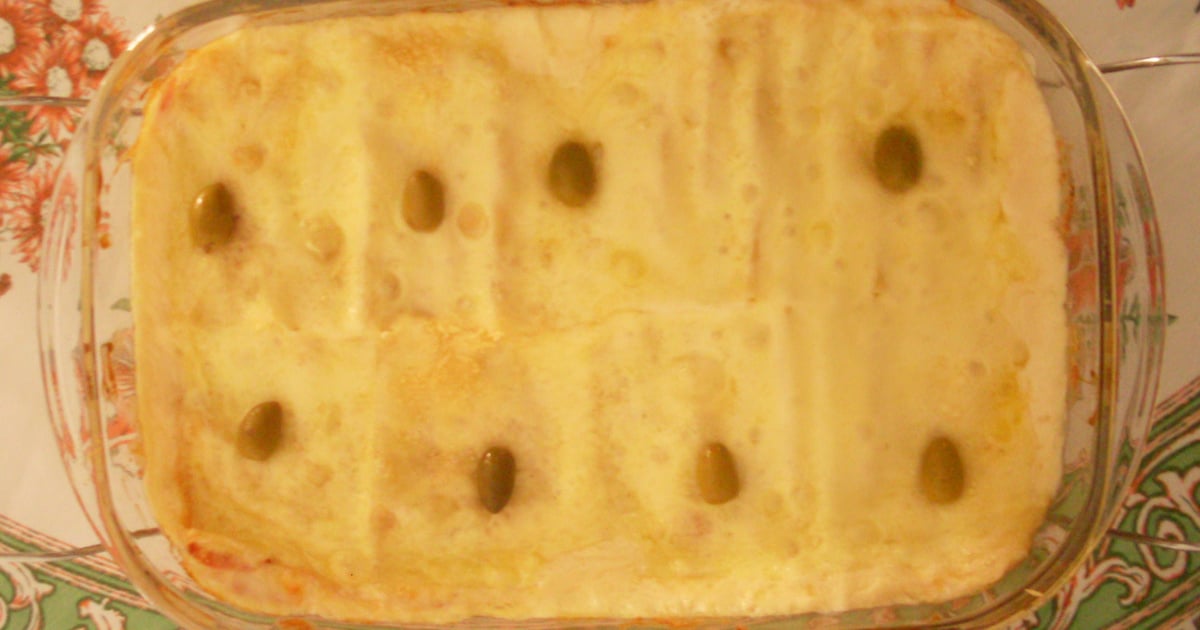 Receita de Lasanha de queijo e presunto ao molho branco, enviada por ...