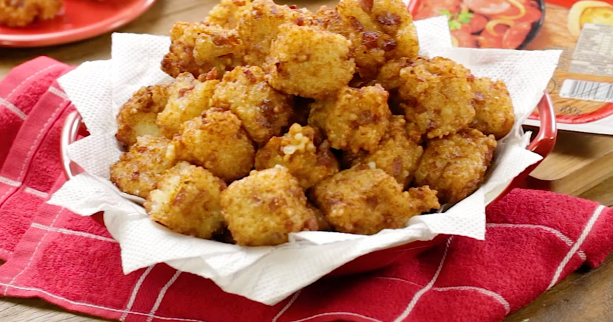 Receita de Dadinhos de tapioca recheados com linguiça calabresa ...