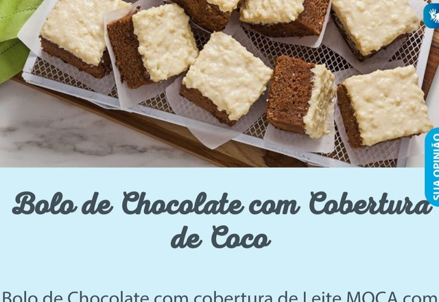 Receita de Bolo de chocolate com cobertura de coco, enviada por yang yu ...